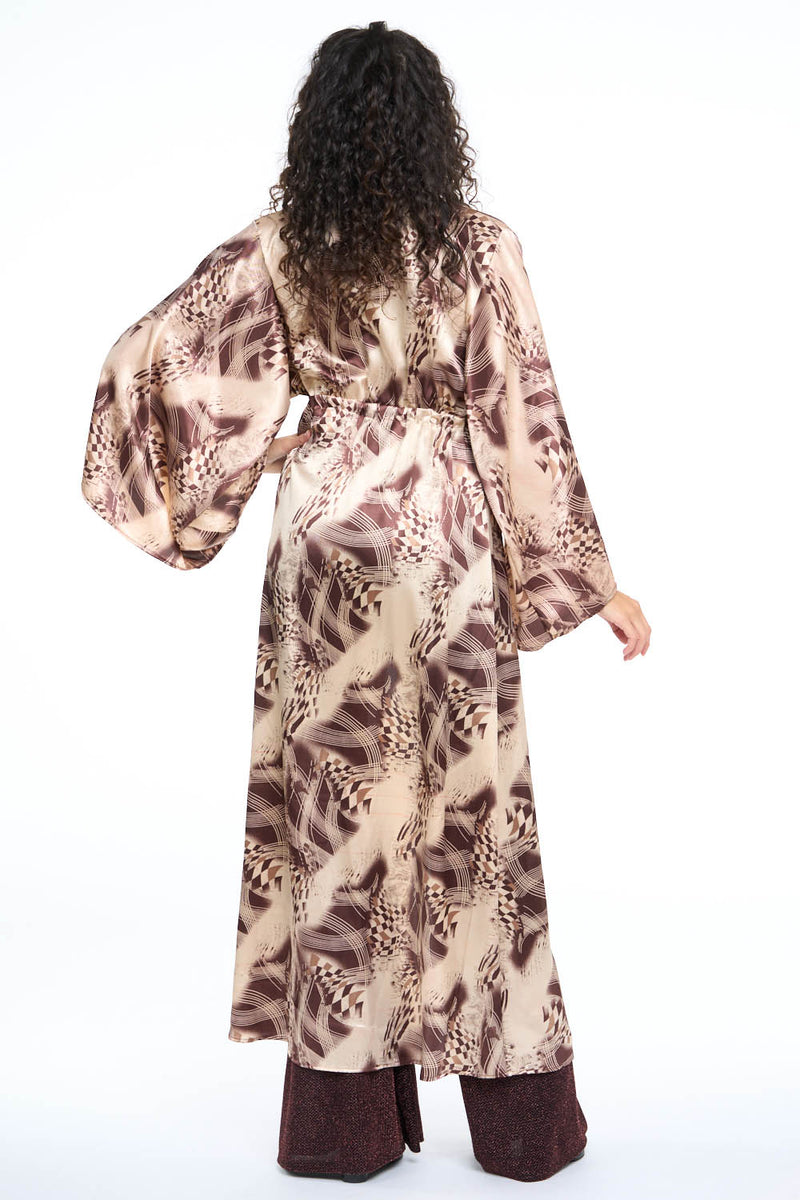 Burgundy Mid-Century Mod Gemini Leisure Robe – Tamo Design