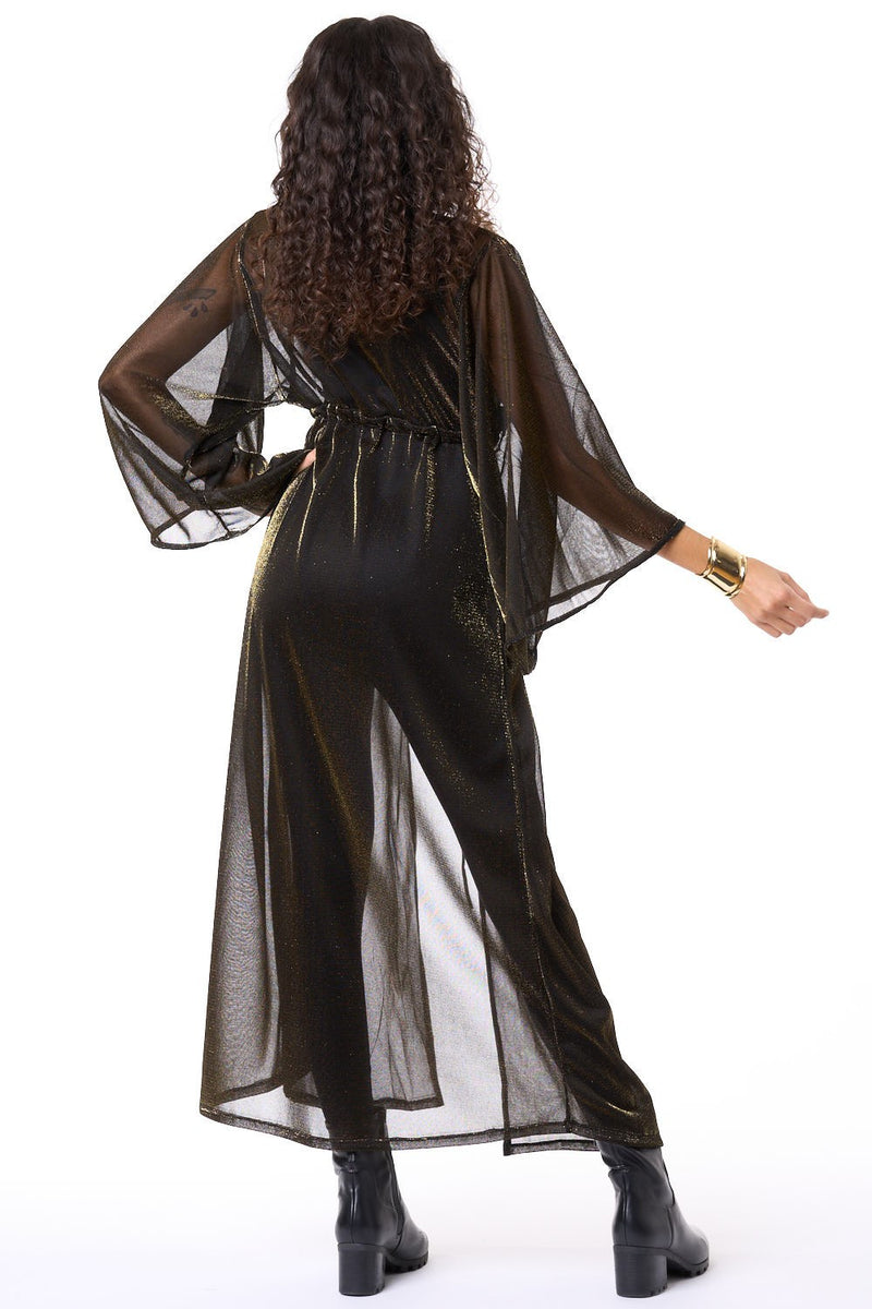 Black & Gold Shimmer Mesh Gemini Robe – Tamo Design