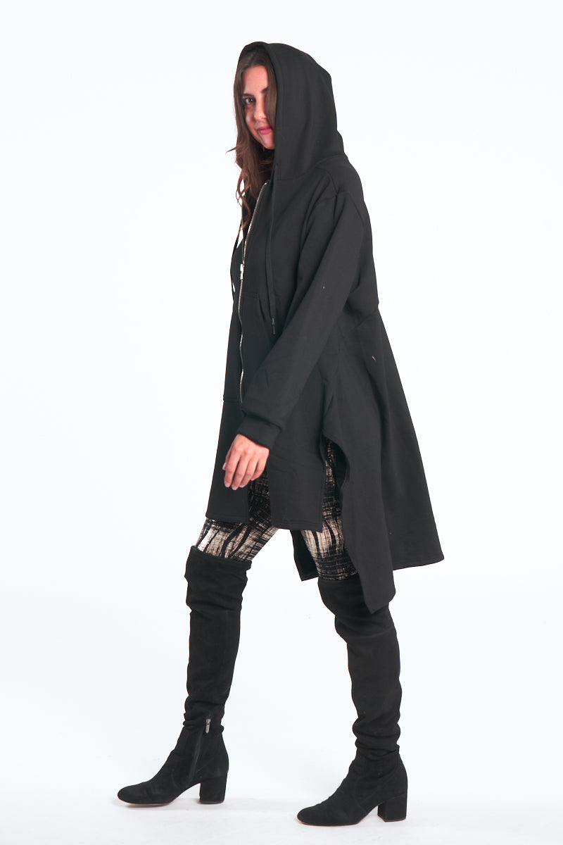 Black Velvet Fused Hooded Jacket – Tamo Design